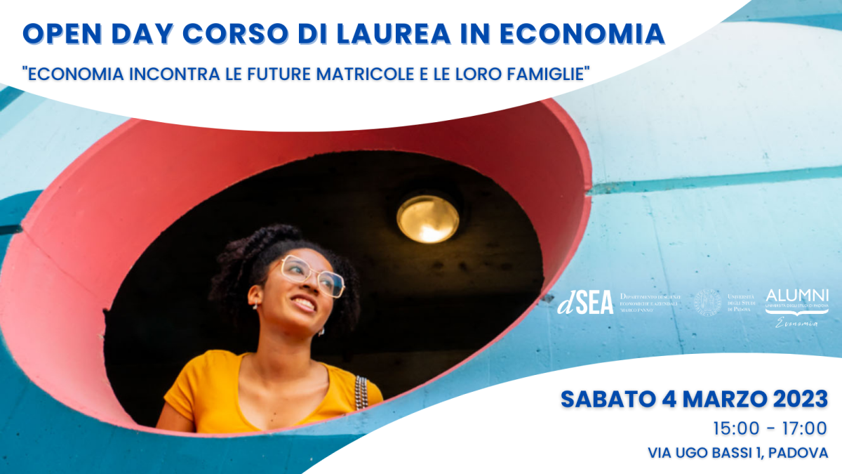 Open Day Corso di laurea in Economia: 4 marzo 2023 | Dipartimento di Scienze Economiche e ...